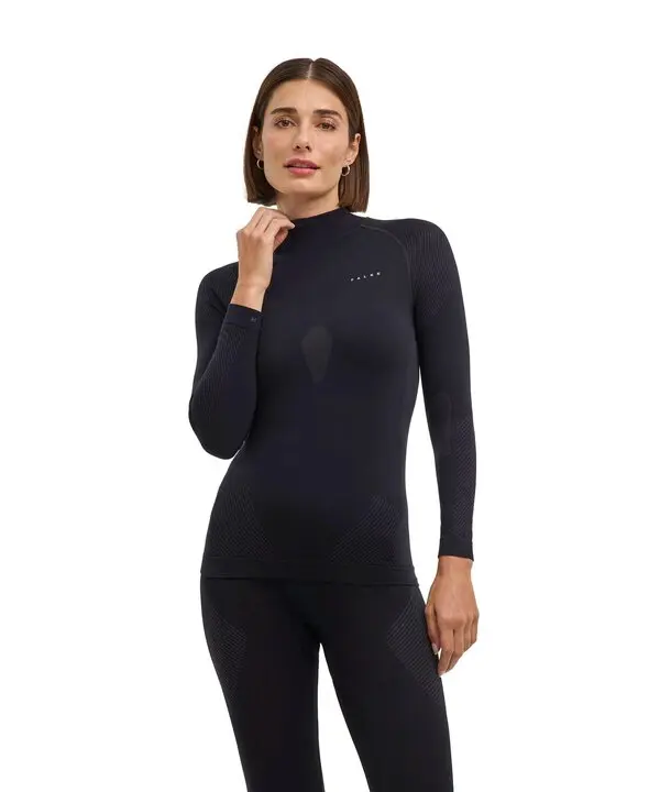 Falke Warm Long Sleeve Turtleneck Shirt - Black