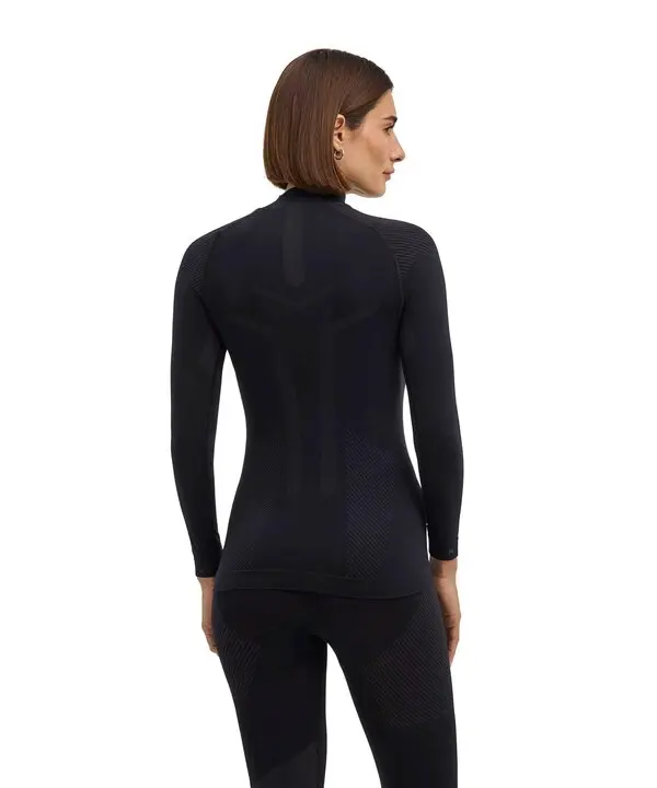 Falke Warm Long Sleeve Turtleneck Shirt - Black