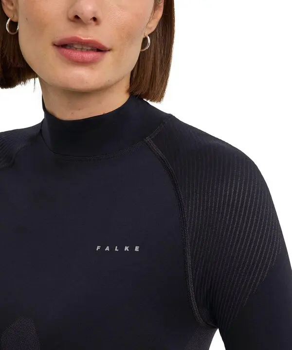Falke Warm Long Sleeve Turtleneck Shirt - Black