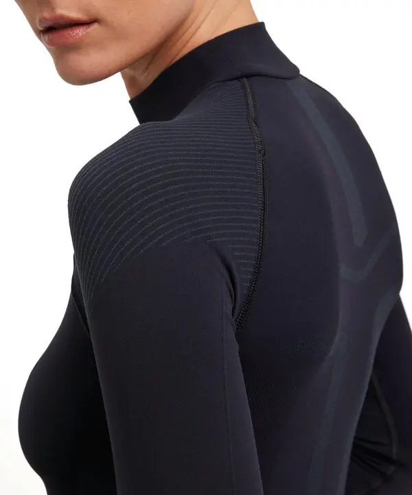 Falke Warm Long Sleeve Turtleneck Shirt - Black