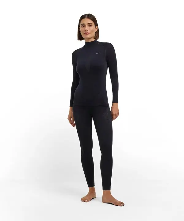 Falke Warm Long Sleeve Turtleneck Shirt - Black