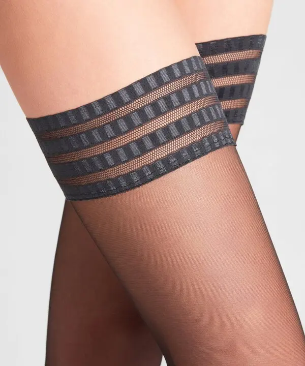 Falke Pure Matt 20 Denier Stay-ups - Black