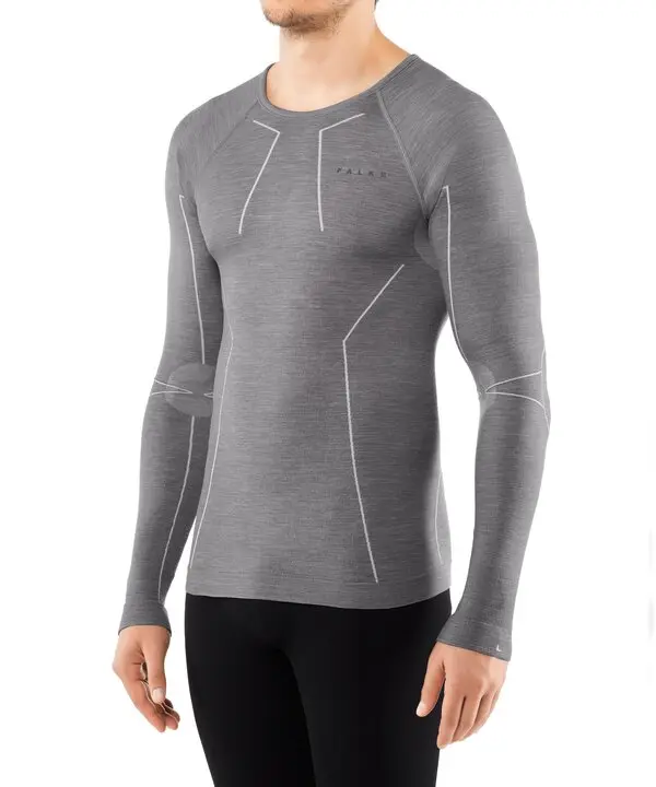 Falke Wool-tech" Long Sleeve Performance Shirt - Grey