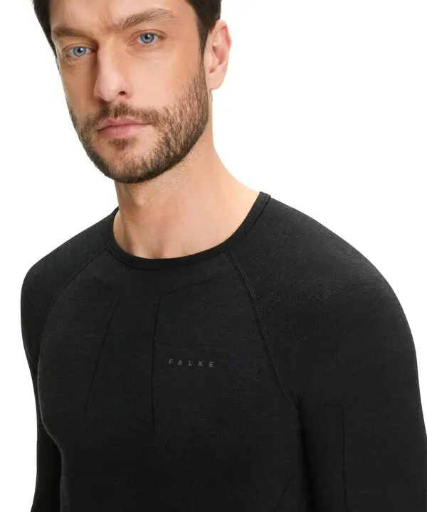 Falke Wool-tech Long Sleeve Base Layer Shirt - Black