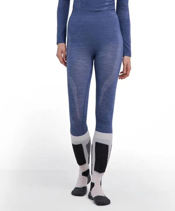 Falke Wool-tech Thermo Base Layer Leggings - Blue