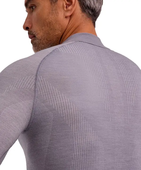 Falke Wool-tech Quarter Zip Base Layer - Grey