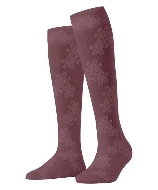 Falke Ice Flower 40 Den Knee-high Socks - Red
