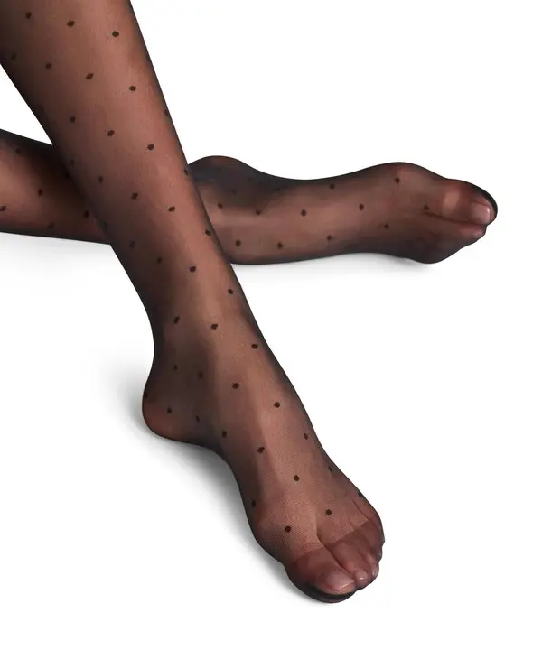 Falke Dot 15 Denier Stay-ups With Lace Top - Black