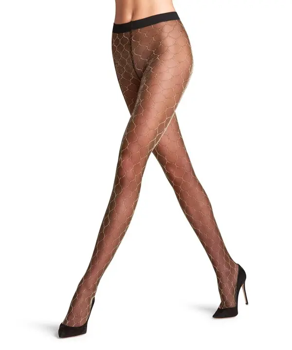 Falke Fascination 20 Denier Patterned Tights With Lurex - Black