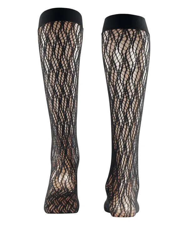 Falke Pure Shore Knee-high Patterned Mesh Socks - Black