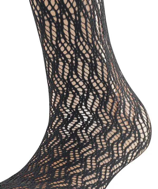 Falke Pure Shore Knee-high Patterned Mesh Socks - Black