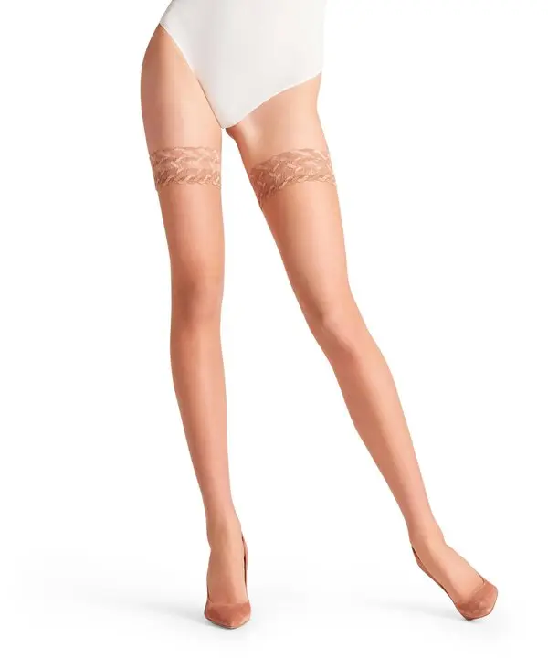 Falke Shelina 12 Den Thigh High Stockings With Lace Trim