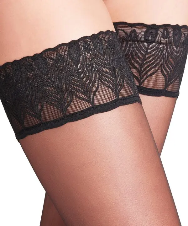 Falke Lunelle 08 Den Thigh-high Stockings - Black