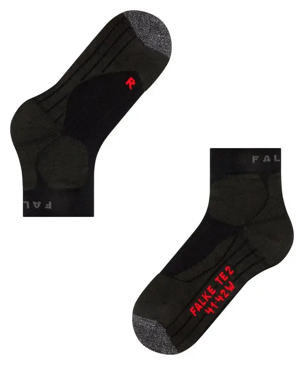 Falke Te2 Ankle Sports Socks - Black