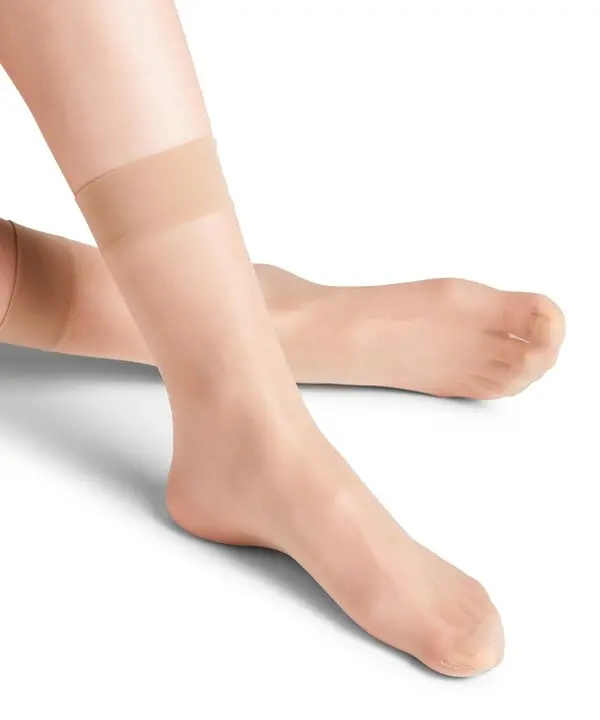 Falke Seidenglatt 15 Den Sheer Ankle Socks - Beige