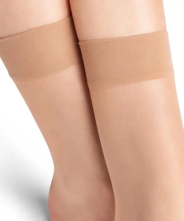 Falke Seidenglatt 15 Den Sheer Ankle Socks - Beige