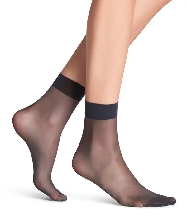Falke Seidenglatt 15 Den Sheer Ankle Socks - Grey