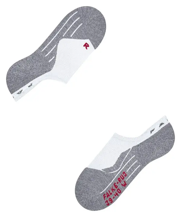 Falke Ru3 Comfort Invisible Running Socks - White