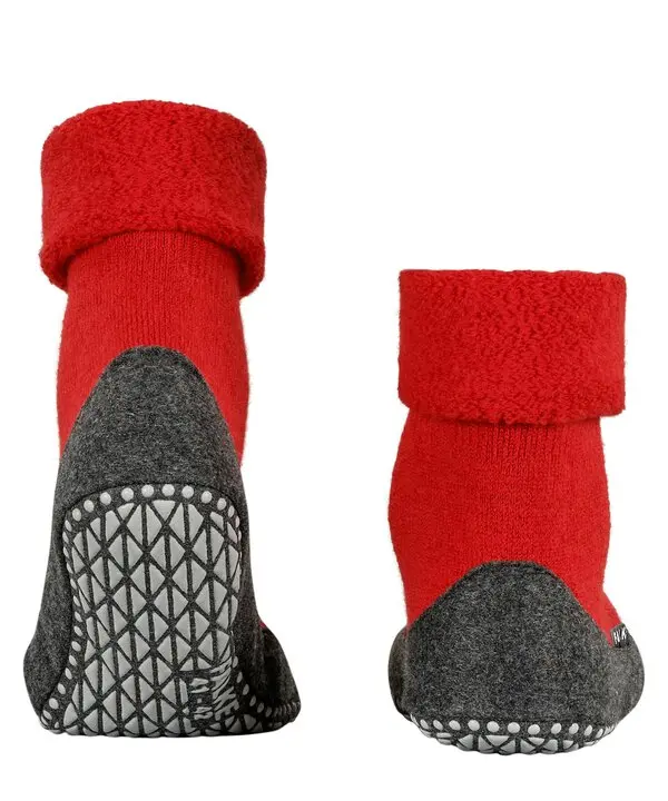 Falke Cosyshoe Merino Wool Slipper Socks With Grip Sole - Red