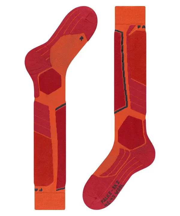 Falke Sk2 Intermediate Wool Skiing Socks - Orange