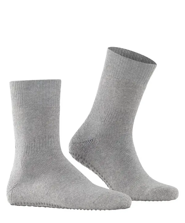 Falke Homepads Crew Socks With Printed Grips - Grey