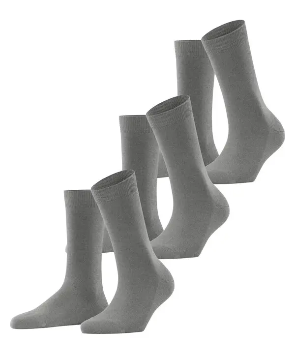 Falke Family 3-pack Cotton Socks - Grey