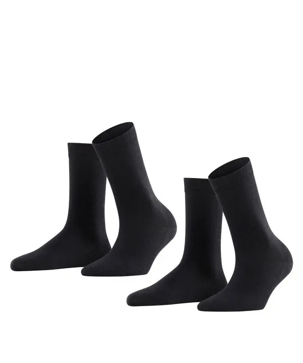 Falke Softmerino 2-pack Crew Socks - Black