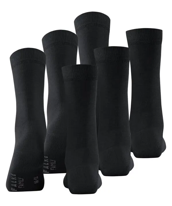 Falke Family 3-pack Crew Socks - Black