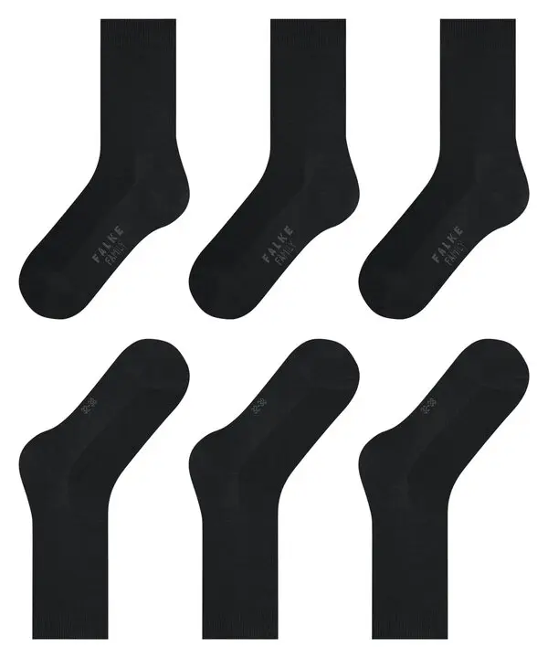 Falke Family 3-pack Crew Socks - Black