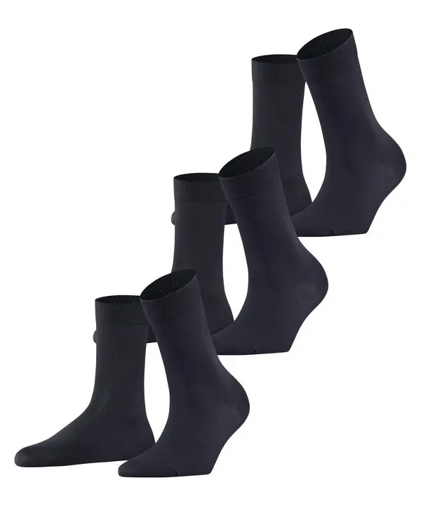 Falke Cotton Touch 3-pack Dress Socks - Blue