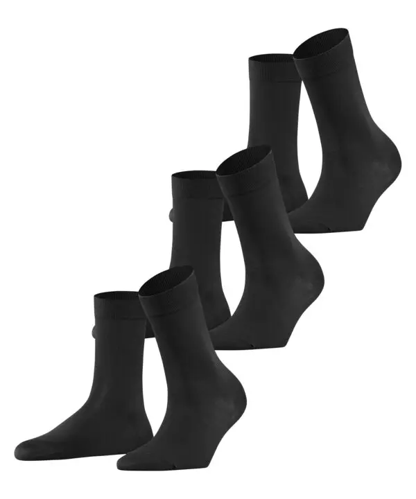 Falke Cotton Touch 3-pack Crew Socks - Black