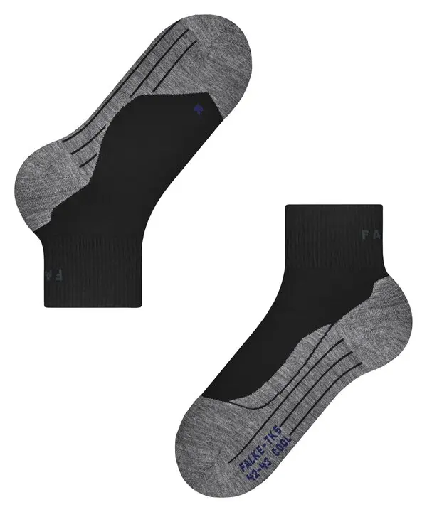 Falke Tk5 Wander Cool Short Trekking Socks - Black