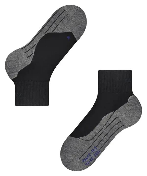Falke Tk5 Wander Cool Short Trekking Socks - Black