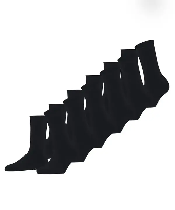 Falke Six-pack Cotton Crew Socks - Black