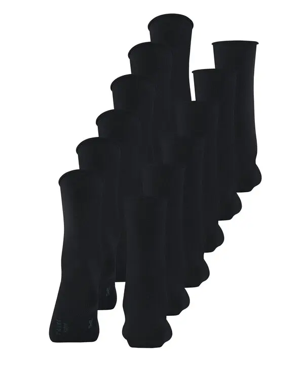 Falke Six-pack Cotton Crew Socks - Black