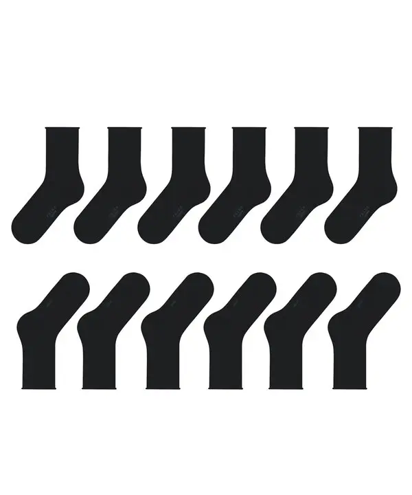Falke Six-pack Cotton Crew Socks - Black