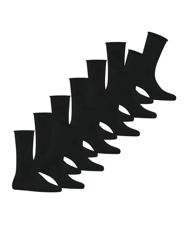 Falke Six-pack Cotton Crew Socks - Black