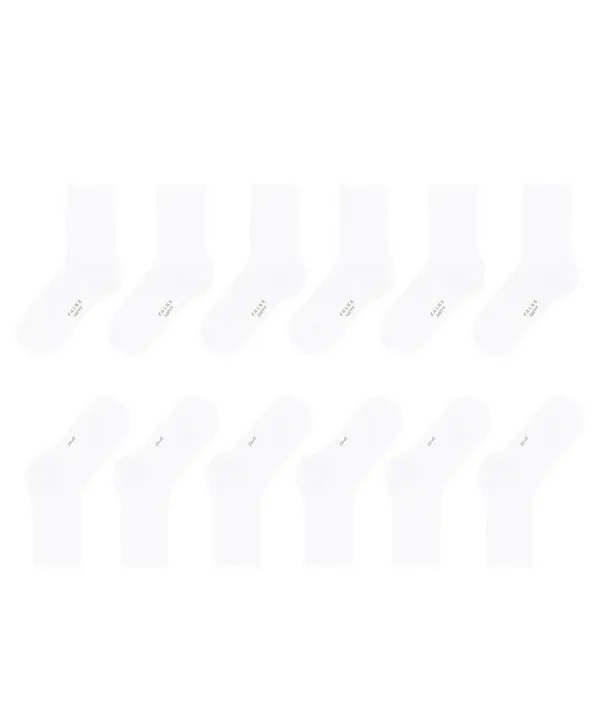 Falke Happy 6-pack Crew Socks - White