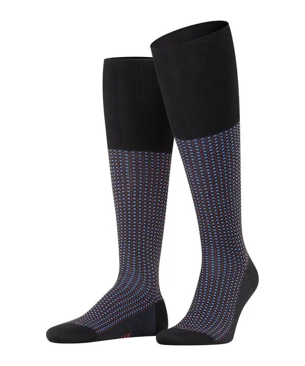 Falke Knee High Socks With Geometric Pattern - Black
