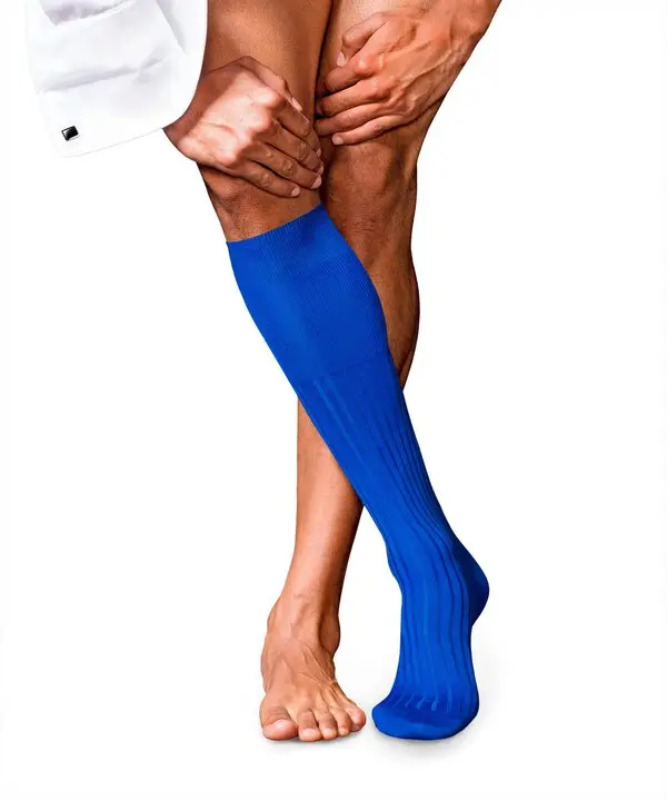 Falke No. 13 Finest Piuma Cotton Knee High Socks - Blue
