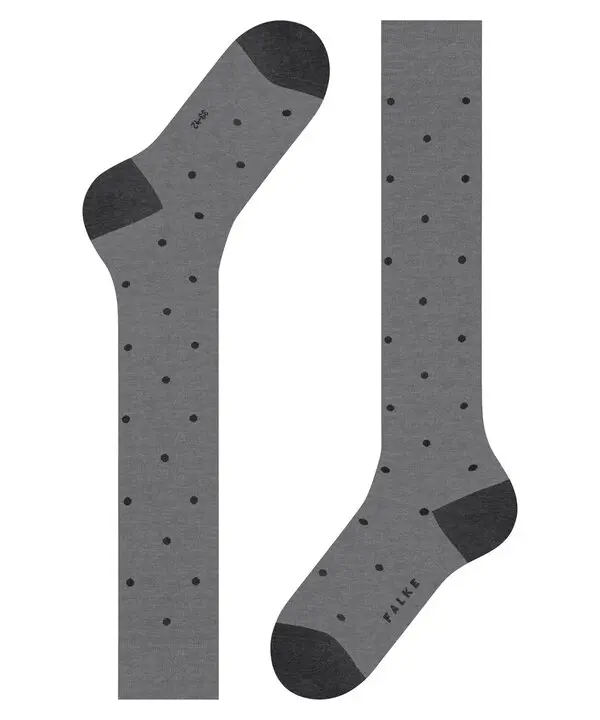 Falke Polka Dot Knee-high Business Socks - Grey