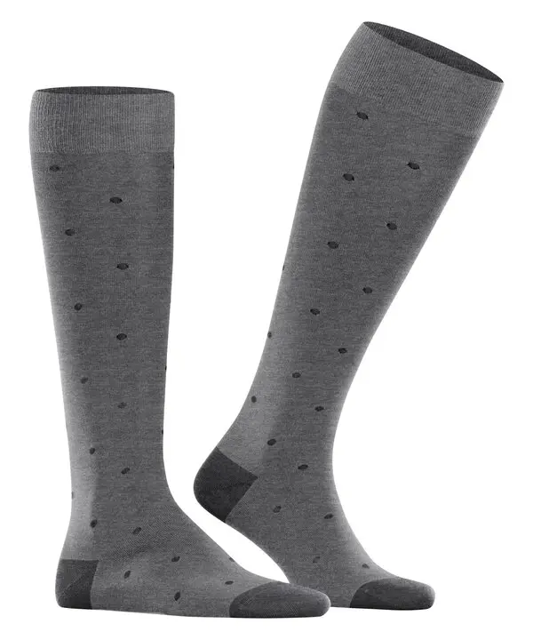 Falke Polka Dot Knee-high Business Socks - Grey