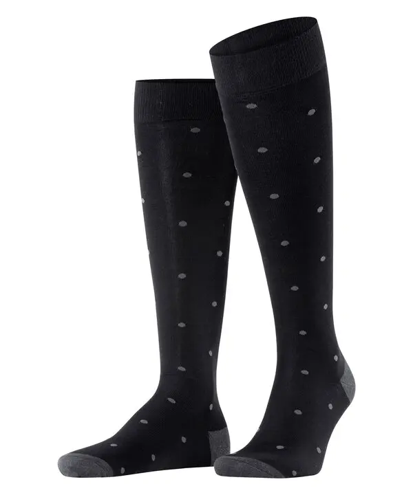 Falke Polka Dot Knee-high Business Socks - Grey