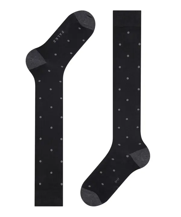 Falke Polka Dot Knee-high Business Socks - Grey