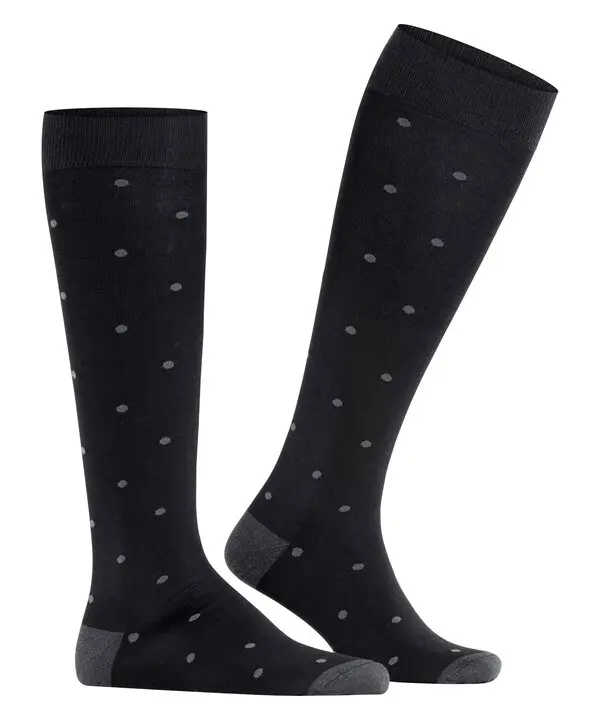 Falke Polka Dot Knee-high Business Socks - Grey