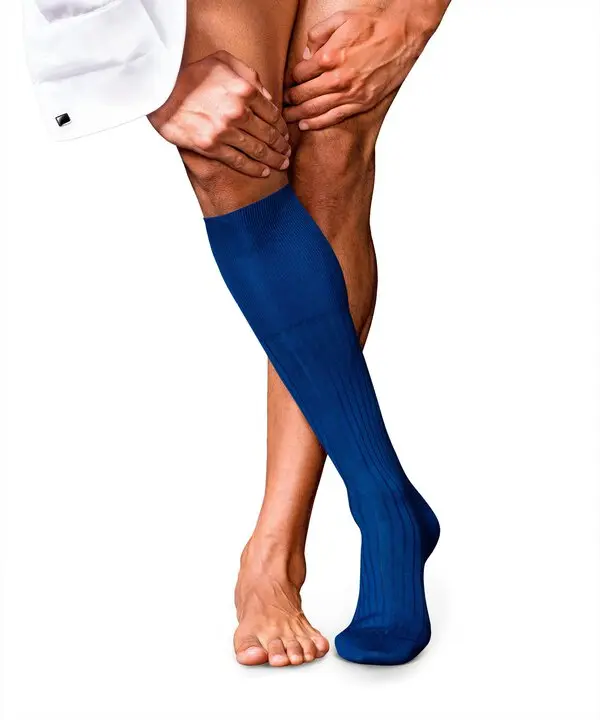 Falke No. 13 Finest Piuma Cotton Knee High Socks - Blue