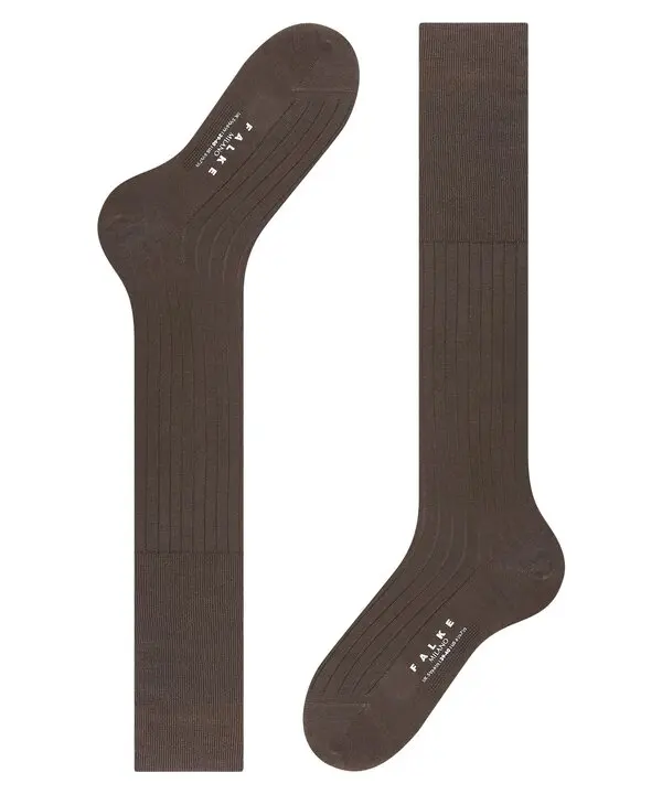 Falke Milano Knee High Ribbed Socks - Brown