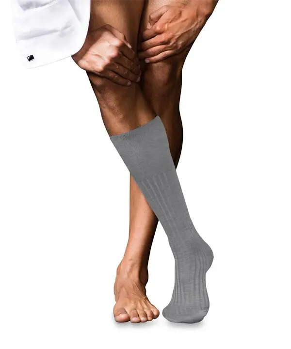 Falke Finest Piuma Cotton Dress Socks - Grey