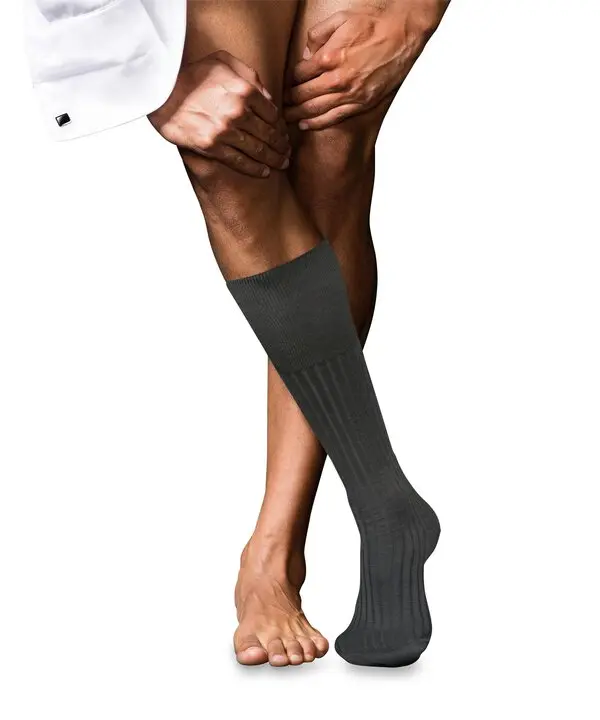 Falke No. 13 Finest Piuma Cotton Dress Socks - Grey