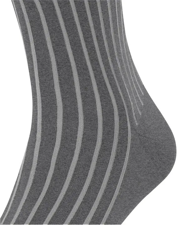 Falke Shadow Mercerised Cotton Knee High Socks - Grey